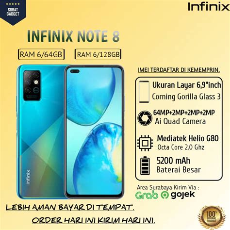 Jual INFINIX NOTE 8 RAM 6 64 6 128 BERGARANSI RESMI INFINIX INDONESIA 100 ORIGINAL Shopee