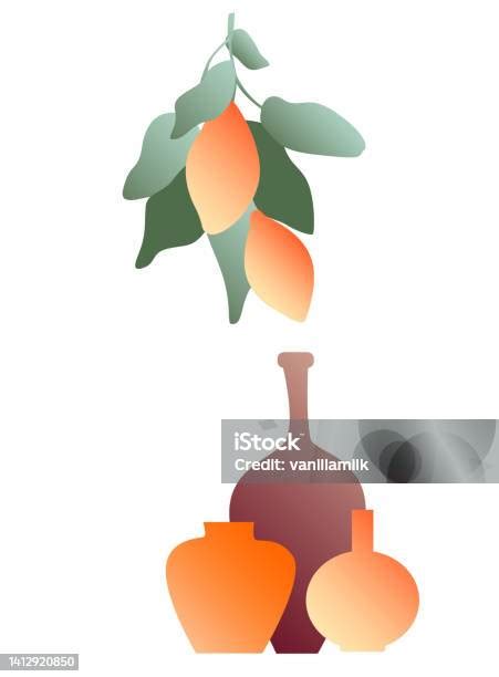 그라디언트 텍스처 꽃병 실루엣 미니멀리스트 빈티지 간단한 아이콘 패턴 배경 디자인 공휴일에 대한 스톡 벡터 아트 및 기타 이미지 공휴일 과일 그래픽 프린트 Istock