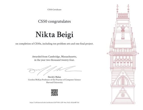 Nikta Beigi On Linkedin Cs50x Harvardx Edx Computerscience