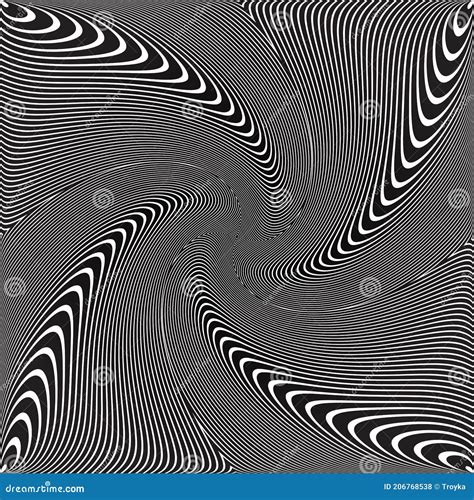 Whirl Vortex Movement Illusion In Abstract Op Art Design Stock Vector Illustration Of Striped
