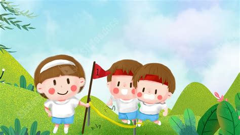 Green Balloon Rainbow Sports Cartoon Powerpoint Background For Free