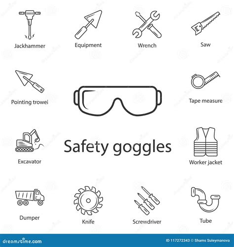 Safety Glasses Icon Simple Element Illustration Safety Glasses Symbol