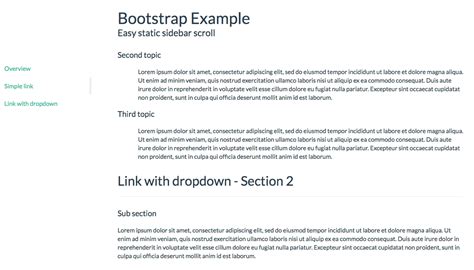 Github Sonal Bootstrap Menu Scroll Easy Bootstrap Sidebar Static Menu Scroll