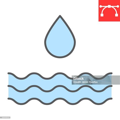 수자원 색상 라인 아이콘 환경 및 생태 물 방울 기호 벡터 그래픽 편집 스트로크 다채로운 선형 아이콘 Eps 10 개념에 대한 스톡 벡터 아트 및 기타 이미지 Istock