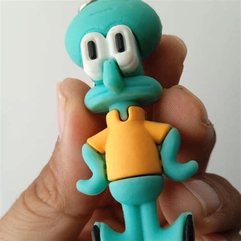 خرید و قیمت جاکلیدی سیلیکونی طرح اختاپوس باب اسفنجی عروسک اختاپوس سیلیکونی آویز کیف طرح هشت پا