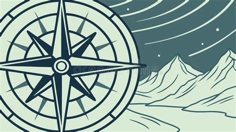 Compass Rose With Abstract Wavy Lines Dynamic Navigation Vector Design Generative Ai Stock