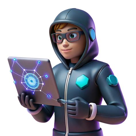 Cybersecurity Expert Analyzing Network Data On Tablet 56094815 Png