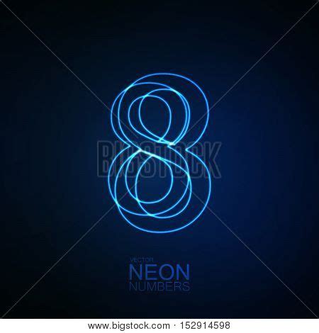 Neon 3D Number 8 Vector Photo Free Trial Bigstock