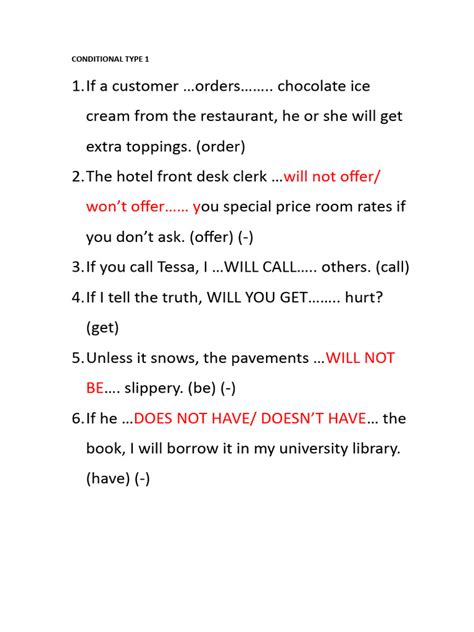 Soal Conditional Sentences Type 1and2 Pdf