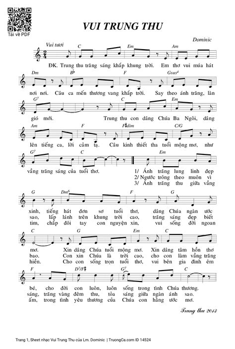 Sheet Vui Trung Thu Pdf Lm Dominic L I H P M N T Nh C