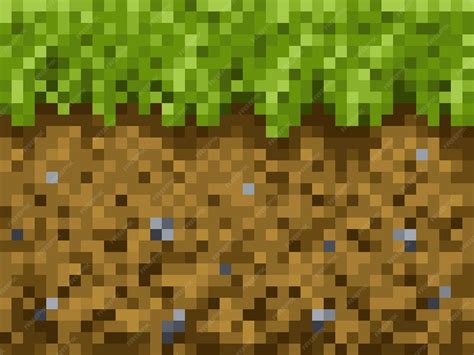 Premium Vector Pixel Grass And Ground Blocks Game Background