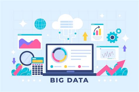 Premium Vector Flat Big Data Background
