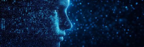 halftone letter binary code pattern forming a pair of eyes coding language symbols forming a