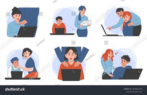 Sexual Harassment Office Vector Isolated Employee Stock Vector Royalty
