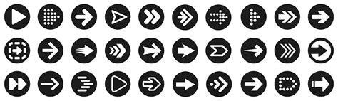 Set Arrow Button Icons Collection Different Arrows Sign Set Different
