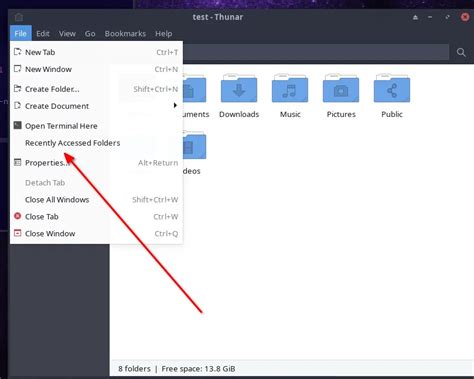 recently accessed folders not working applications endeavouros