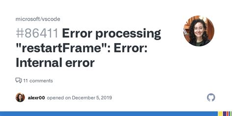 Error Processing Restartframe Error Internal Error · Issue 86411
