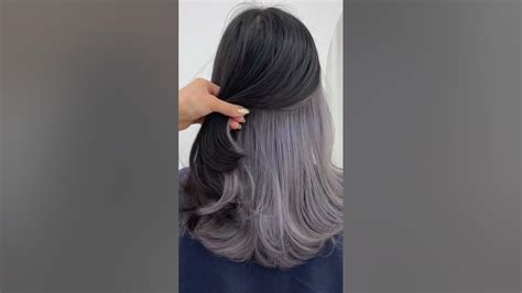 시크릿투톤 애쉬그레이 🤍셀프탈색 물빠짐 실버그레이 색감미쳤다‼️투톤염색 인천미용실 하미유 Youtube