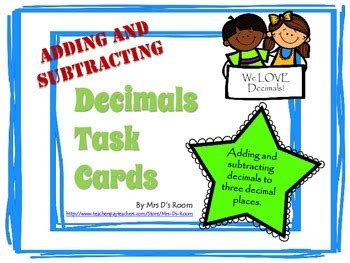 Adding And Subtracting Decimals Task Cards By Mrs D S Room TPT
