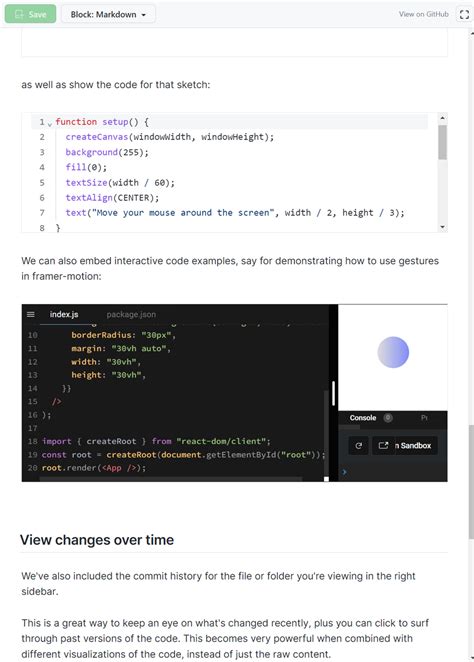 찬성합니다 On Twitter Github Blocks 프리뷰에 당첨되었군요 Github Blocks는 마크다운에 생명력을