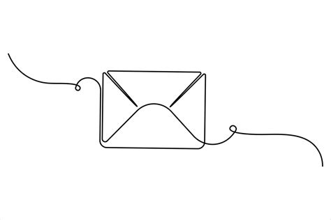 Continuous One Line Art Drawing Of Paper Envelope Message Post Letter