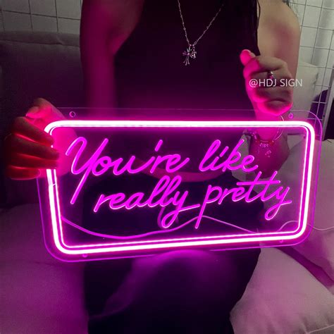 당신은 정말 예쁜 네온 불빛 사용자 정의 조각 네온 사인 Led 조명 홈 침실 장식 벽 소녀 방 장식 편지 네온 Aliexpress