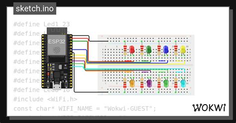 Esp32 Tombol Led 8 Wokwi Esp32 Stm32 Arduino Simulator