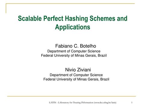 Ppt Scalable Perfect Hashing Schemes And Applications Powerpoint
