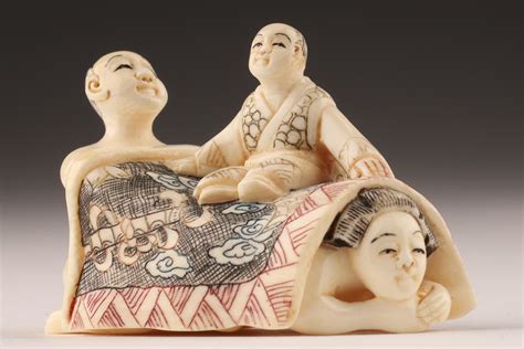 At Auction Antique Japanese Carved Netsuke Erotic Figures