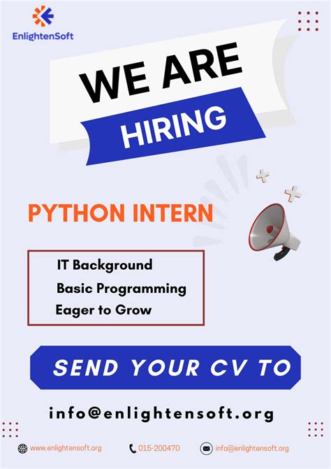 we are hiring python intern send us your cv info