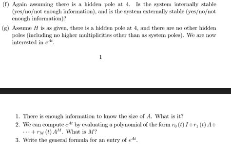 Given The Following Transfer Function Matrix Of A