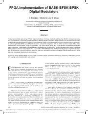 FPGA Implementation Of BASK BFSK BPSK Digital Modulators Course Hero