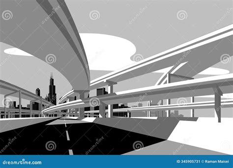 Highway Overpass Forming An Infinity Symbol With Its Winding Road