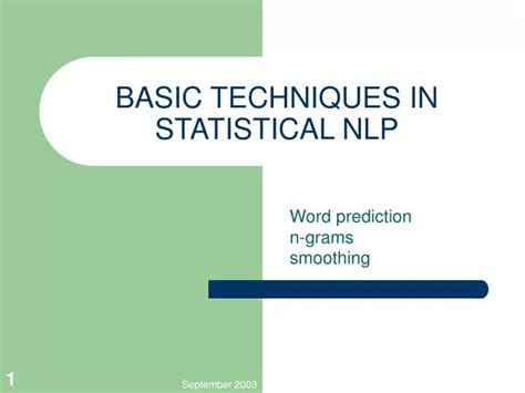 Ppt Basic Techniques In Statistical Nlp Powerpoint Presentation Free Download Id1292478