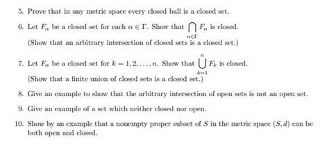 Solved 5 Prove That In Any Metric Space Every Closed Ball