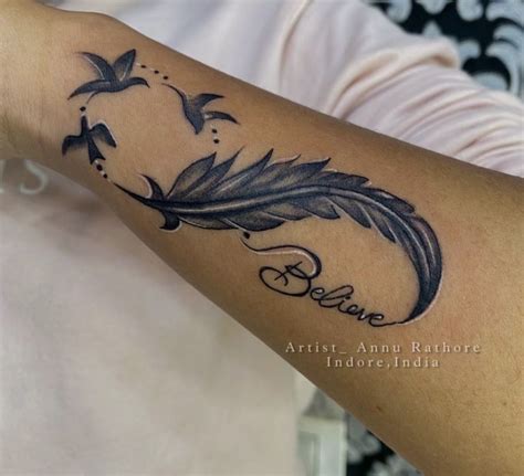 Infinity With Mom Dad Logo Feather Tattoo Artofit