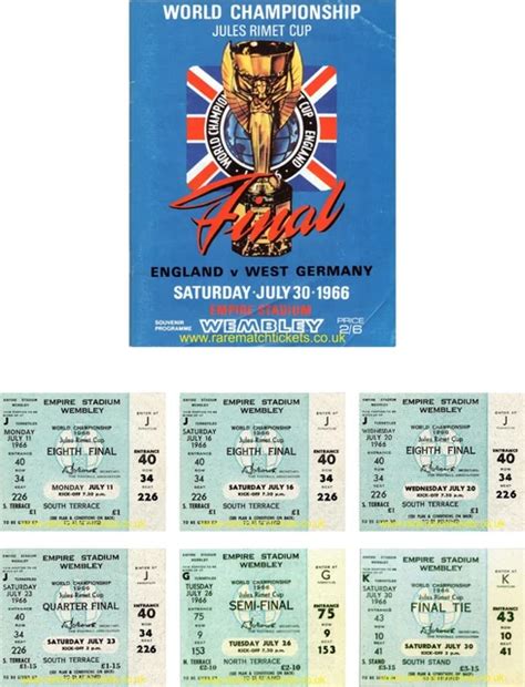 Reproduction England 1966 World Cup Final 6 Ticketprogram Cover T