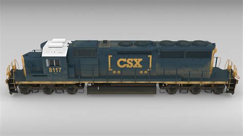 Locomotive Sd40 2 Csx Yn3b 3d Model 89 Max Fbx Obj Free3d