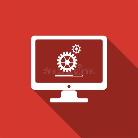 monitor update process with gearbox progress and loading bar icon with