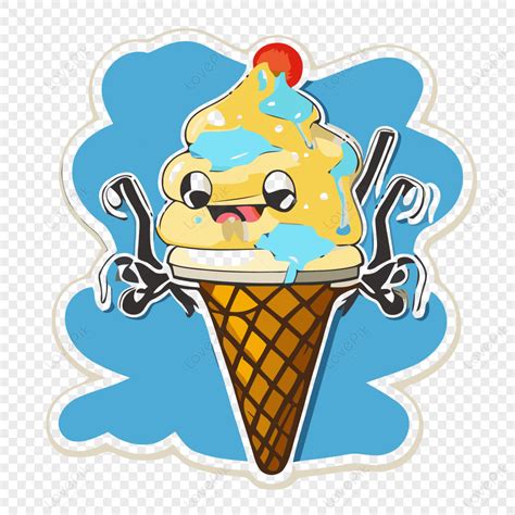애니메이션 Obe 아이스크림 콘 스티커 일러스트 벡터메이스이스트 Png 일러스트 무료 다운로드 Lovepik
