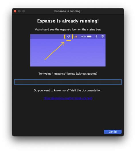 MacOS Reopening Espanso Espanso Is Already Running But Not In