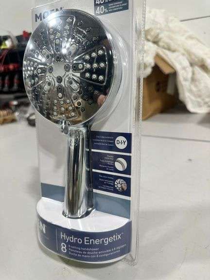 Hydroenergetix 8 Spray Wall Mount Handheld Shower Head 175 Gpm In Chrome Lambrecht Auction Inc