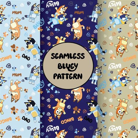 Bluey Png Seamless File Etsy