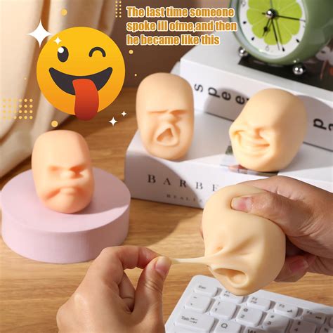 Poen 4 Pcs Human Face Stress Balls Funny Emotion Balls