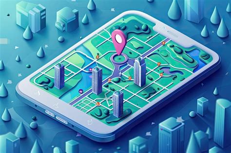Mobile Maps Navigation And Tracking Concept Isometric City Map App Design Infographic Premium