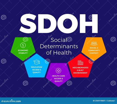 Sdoh Social Determinants Of Health Vector Infographic Illustration