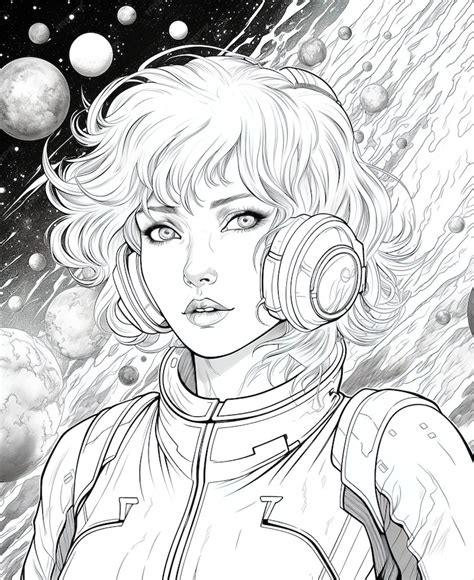 Premium Vector Blond Girl In Space Exploding Planet Best Hand Draw