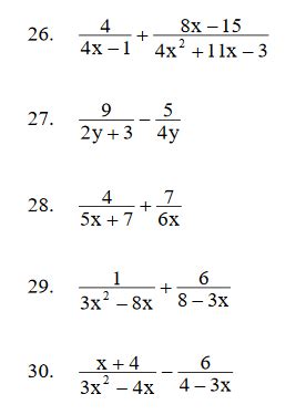 Adding And Subtracting Rational Expressions Worksheets Library