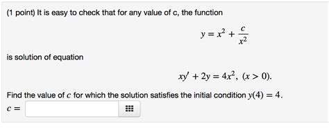 Solved Point It Is Easy To Check That For Any Value Of Chegg Com