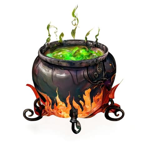 Premium Photo Witch Cauldron Is Brewing A Magic Potion Castiron